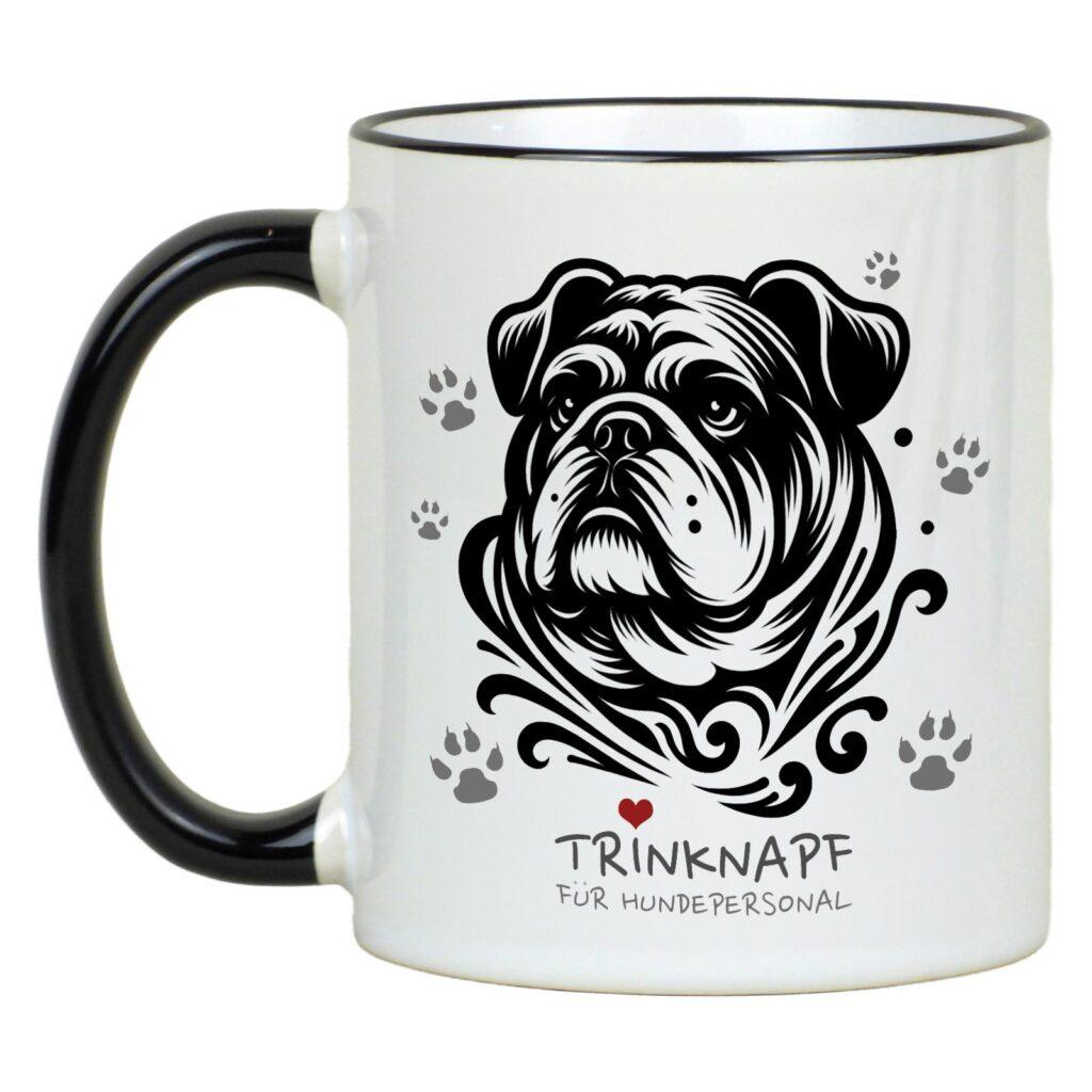 Hunde Tasse mit mit Hundemotiv und Spruch, 330ml - Fördeblau
